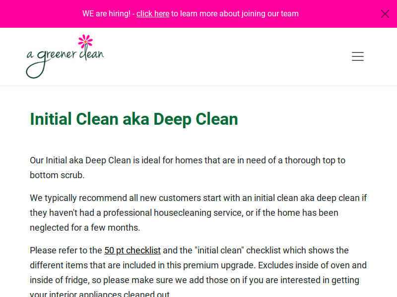 A Greener Clean • Deep Cleanings — GryphonCMS