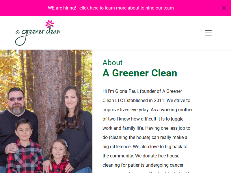 A Greener Clean • About Us- Our Cleaning Story — GryphonCMS