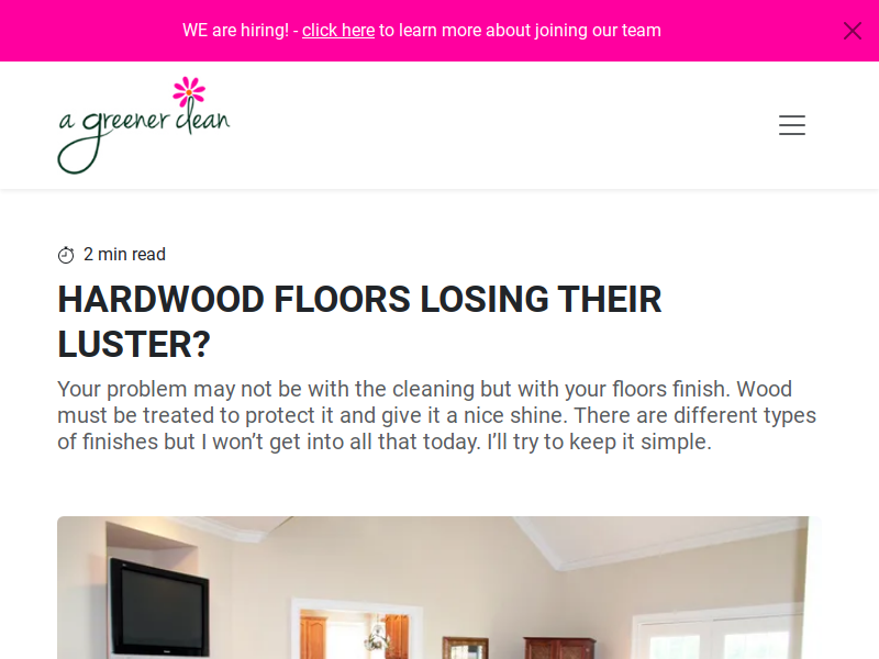 A Greener Clean • Blog- Hardwood Floors Losing Their Luster? — GryphonCMS