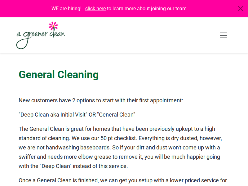 General Cleaning — GryphonCMS